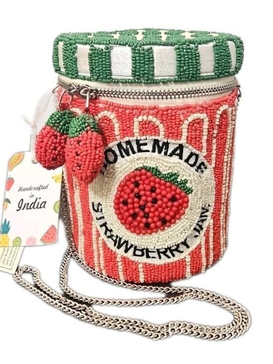 Handcrafted in India | Bags | Viral Tik Tok Beaded Strawberry Jam Round ...